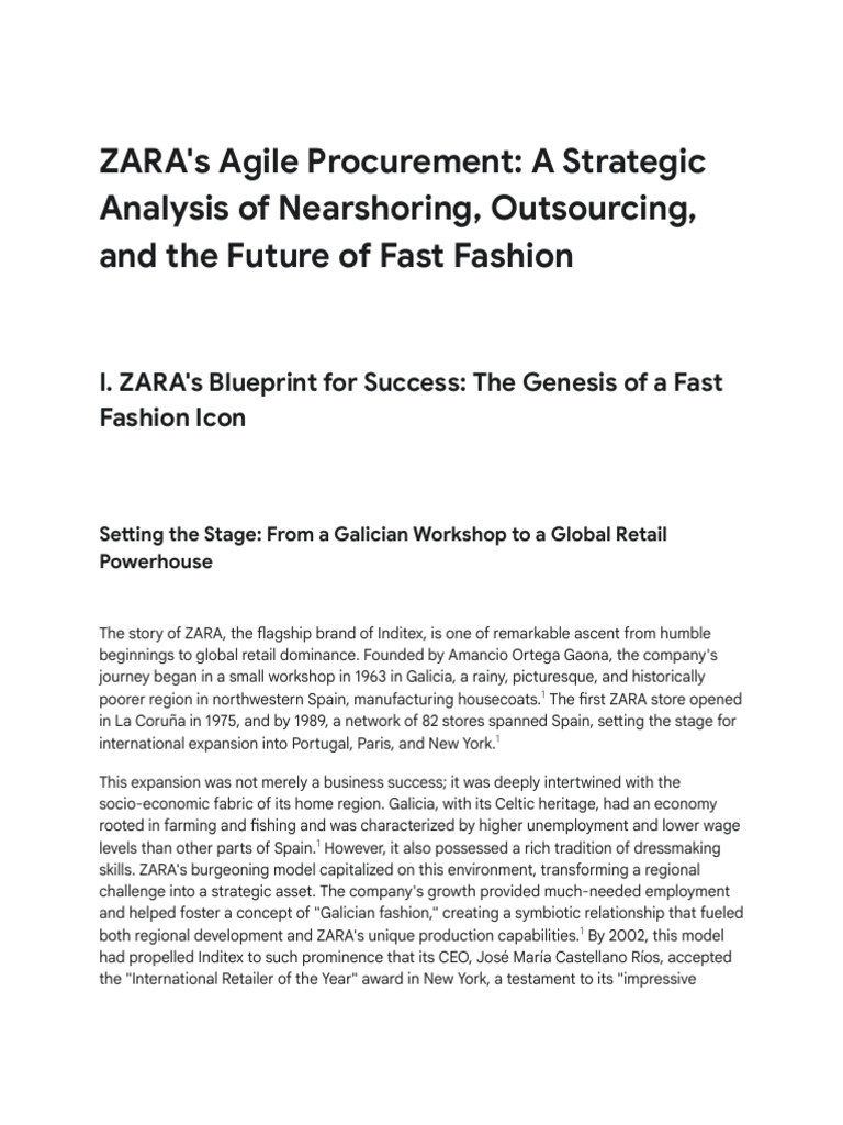 ZARA's Agile Procurement Strategy | PDF | Supply Chain | Outsourcing