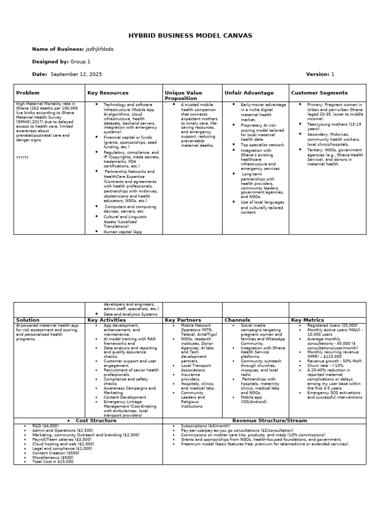 HBMC Group 1 - MomiCare AI[1][1] | PDF | Maternal Health | Maternal Death