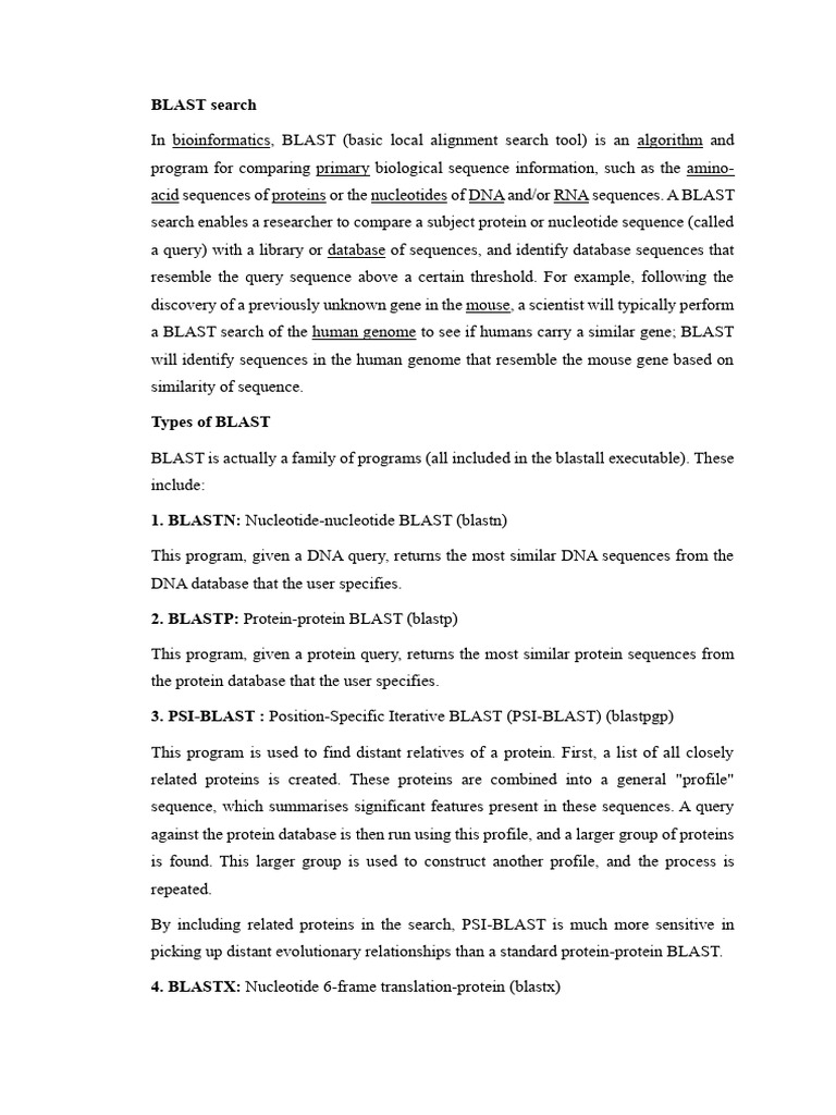 BLAST Search | PDF | Nucleic Acid Sequence | Information Science