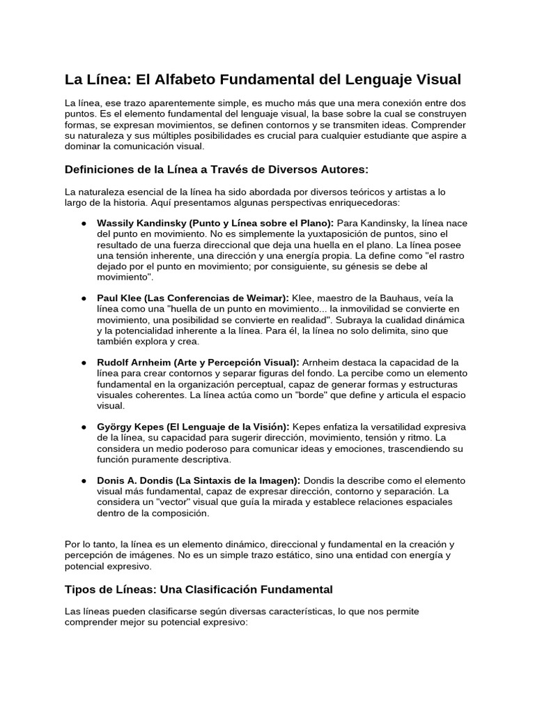 La Línea: Clave del Lenguaje Visual | PDF | Dibujo | Diseño gráfico
