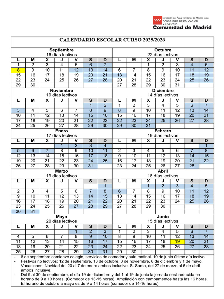 CALENDARIO 25-26 Modificado | PDF | Calendario