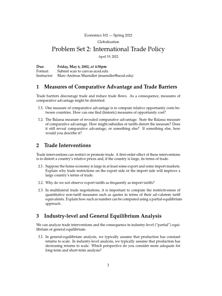 Practice Questions Set 2 | PDF | Comparative Advantage | Exports