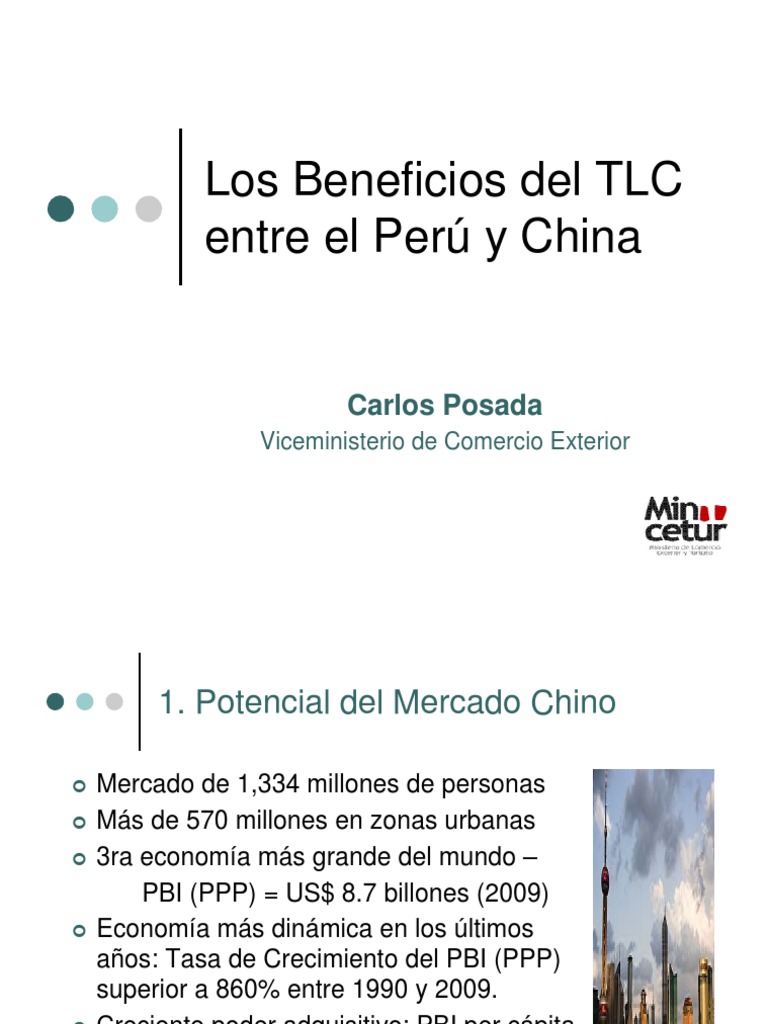 Beneficios del TLC Perú-China | PDF | Tratado de Libre Comercio ...