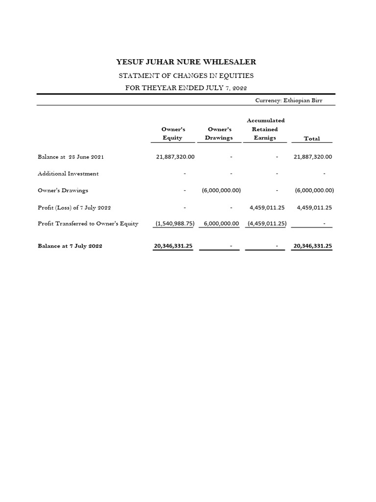 03 Owner's Equity Yesuf Juhar 2014 | PDF