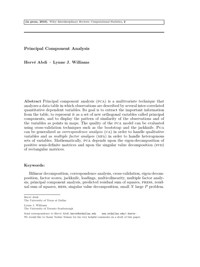 09 Pca1 | PDF | Principal Component Analysis | Matrix (Mathematics)