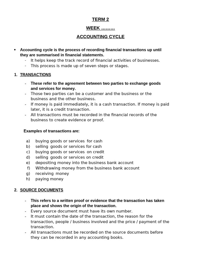 Understanding the Accounting Cycle Steps | PDF | Debits And Credits ...