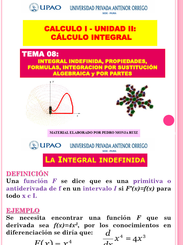 Tema #08 Integral Indefinida, Sustitucion Algebraica y X Partes | PDF ...