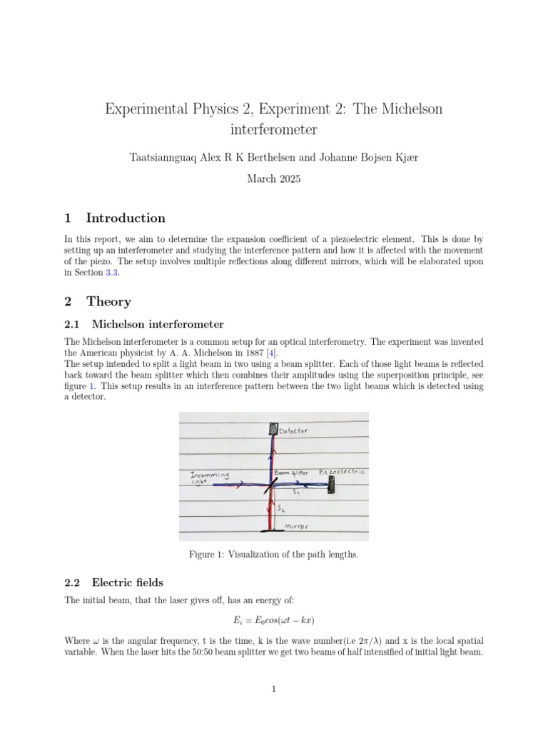 Michelson Interferometer Experiment | PDF | Interferometry | Optics