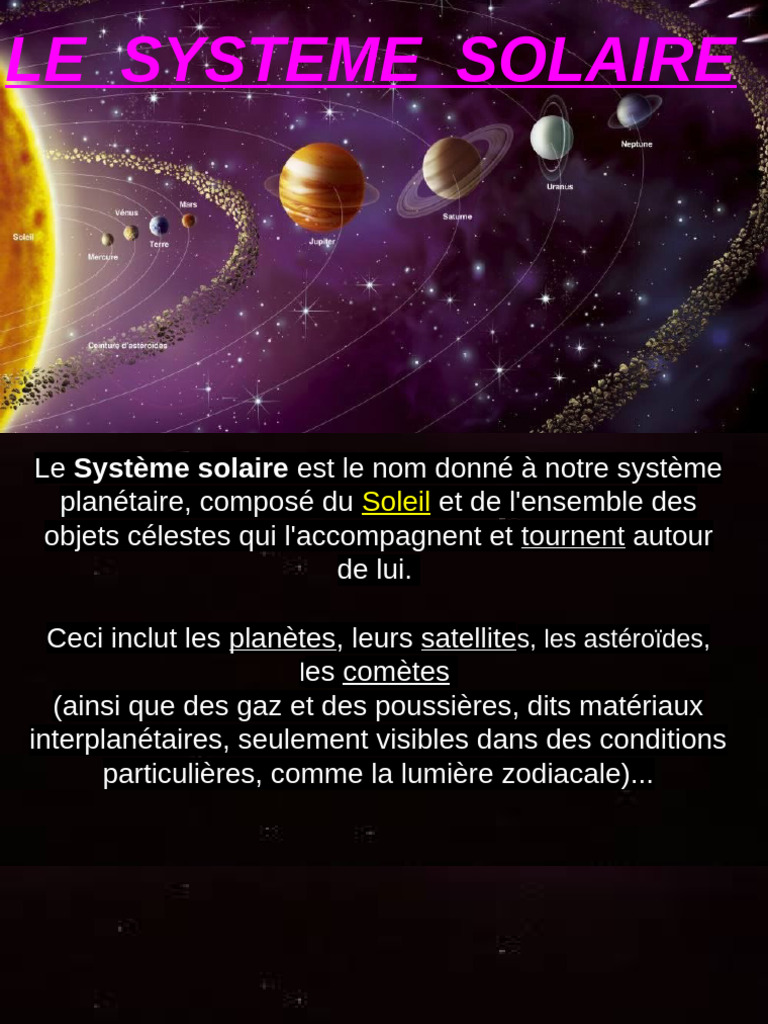 LE SYSTEME SOLAIRE Projet | PDF | Planètes | Système solaire
