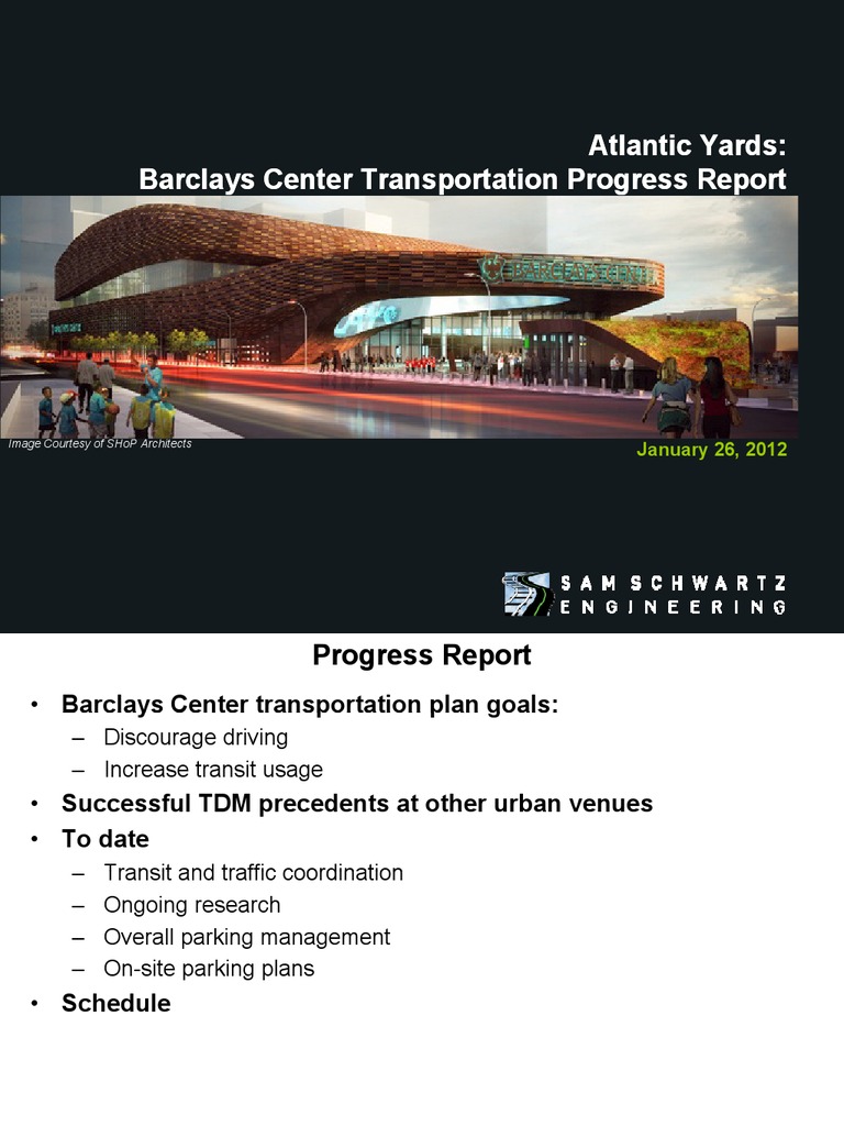 Barclays Center Transit Progress Report | PDF | Newark | Public Transport