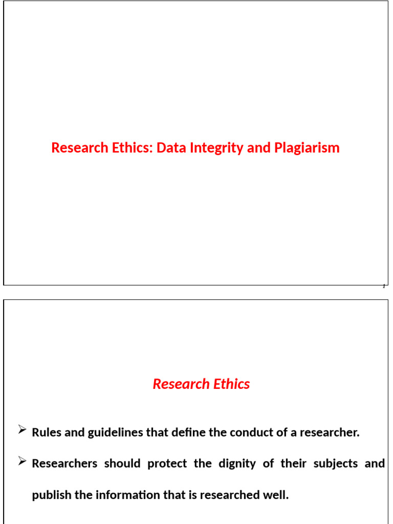 Data Integrity and Plagiarism | PDF | Informed Consent | Experiment
