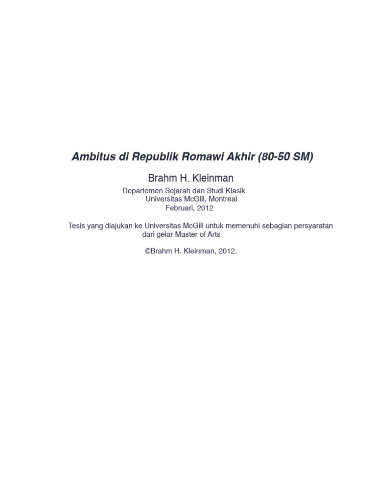 Ambitus in The Late Roman Republic | PDF