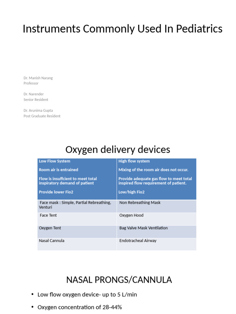 Pediatric Instruments | PDF | Intravenous Therapy | Medical Specialties