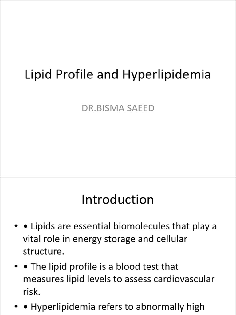 Lipid Profile and Hyperlipidemia Presentation | PDF | Lipoprotein ...