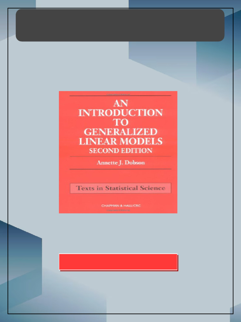 An Introduction to Generalized Linear Models Second Edition Annette J ...