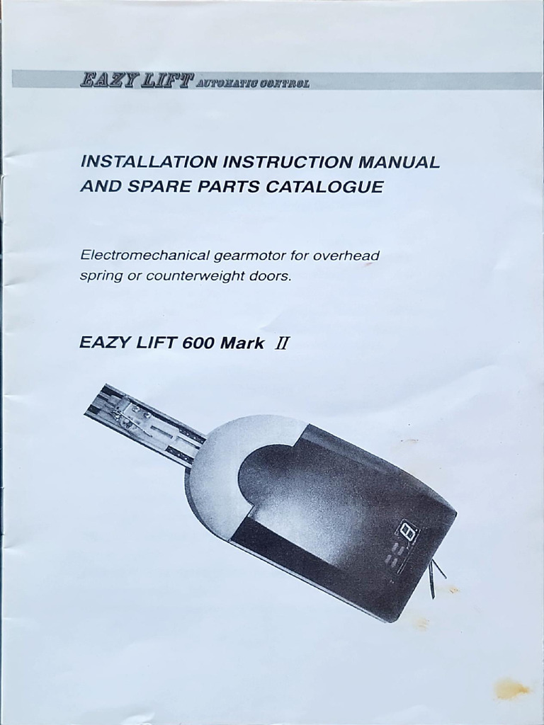 Easy Lift 600 Mark II - Installation Instructions | PDF | Elevator ...