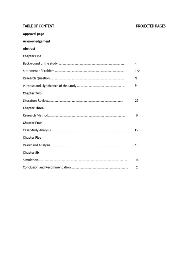 Projected Table of Content | PDF