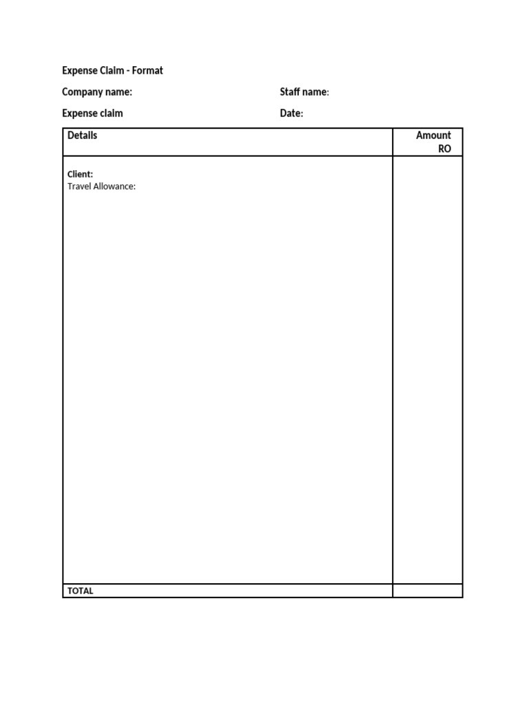 Expense Claim Submission Template | PDF