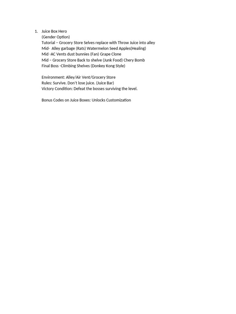 Juice Box Hero Outline | PDF