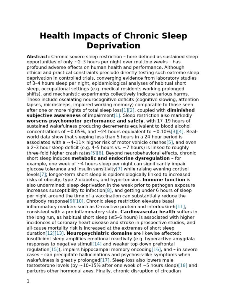 Annex L-D-4 - Health Impacts of Chronic Sleep Deprivation | PDF | Sleep ...