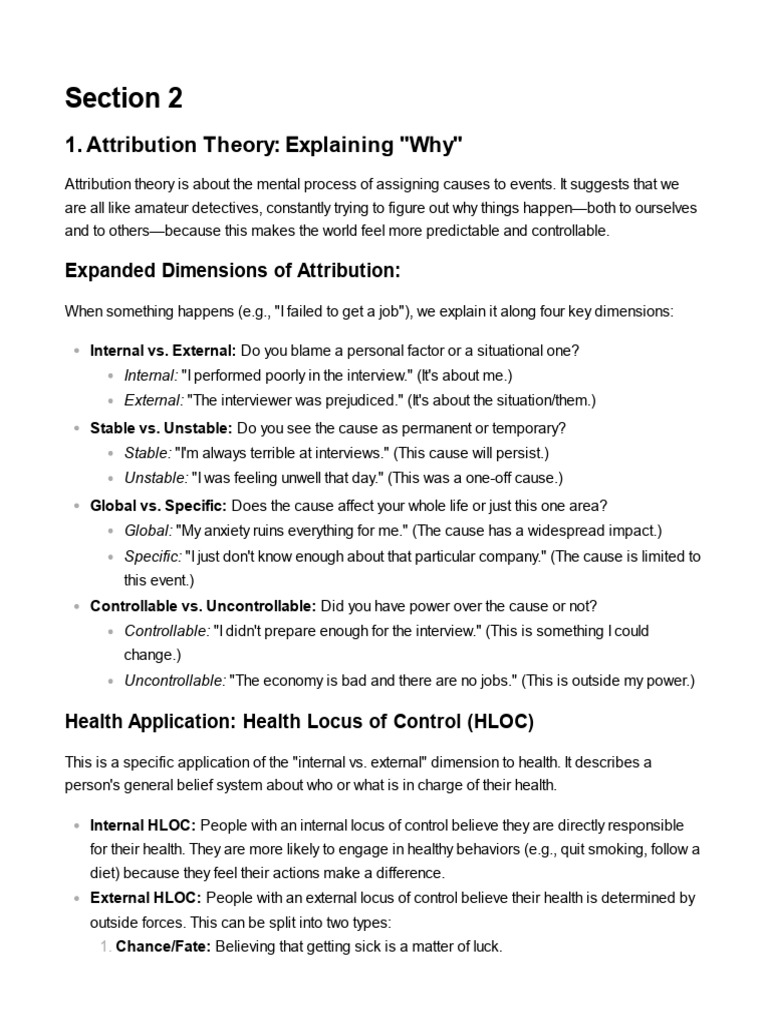 Health Psychology Chapter 2 Sections 2,3,4,5 (Weeks 2,3) | PDF | Self ...