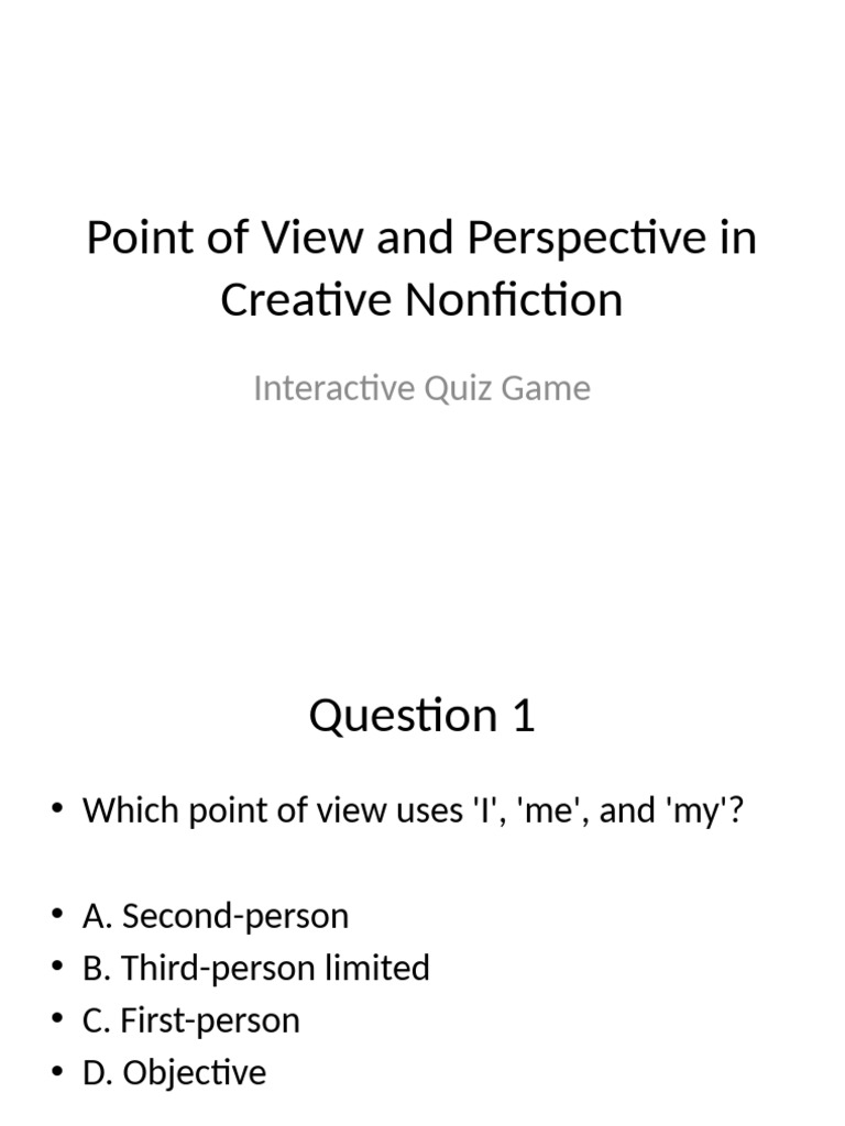 POV Perspective Quiz Game | PDF