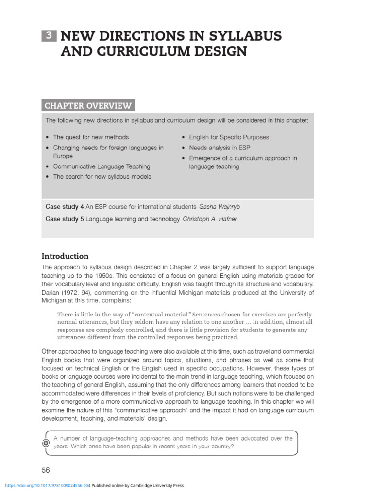 3) New Directions in Syllabus and Curriculum Design | PDF | Language ...