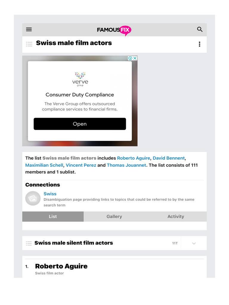 Swiss male film actors - FamousFix. | PDF | Male Film Actors