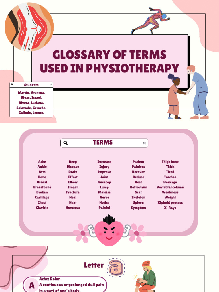 Glossary of Terms Used in Phisiotherapy | PDF | Thorax | Arm
