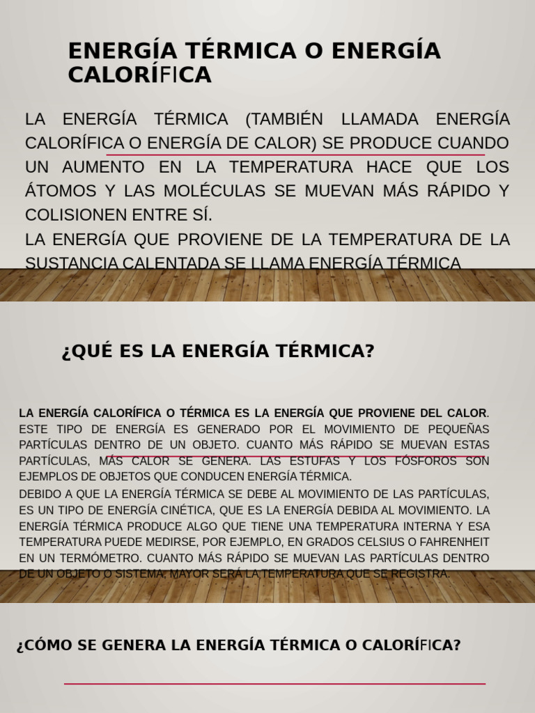 ¿Qué es la energía térmica? | PDF | Calor | Temperatura