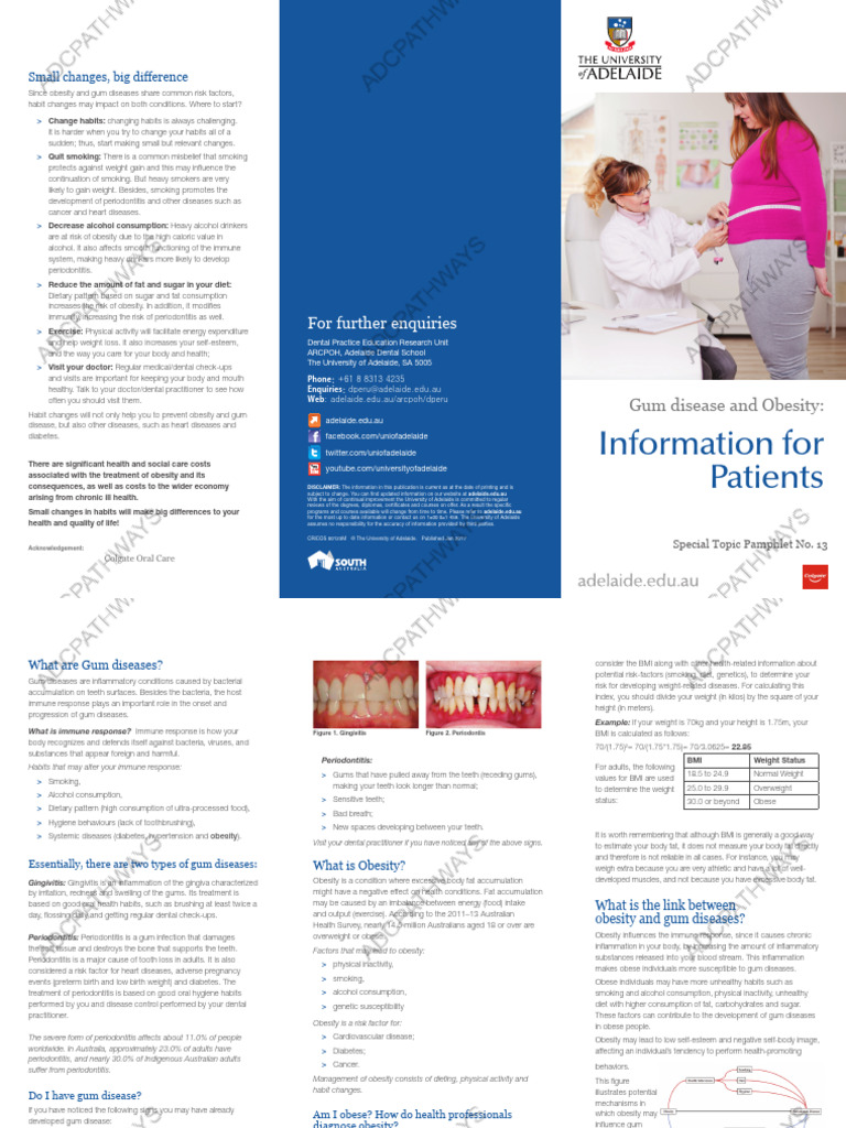 Gum Disease and Obesity - Information For Patients | PDF | Obesity ...