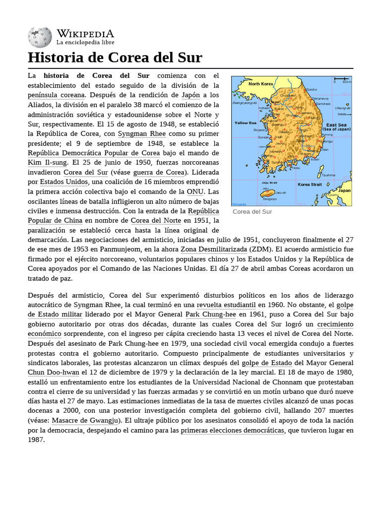Historia de Corea Del Sur | PDF | Corea del Sur | Política mundial