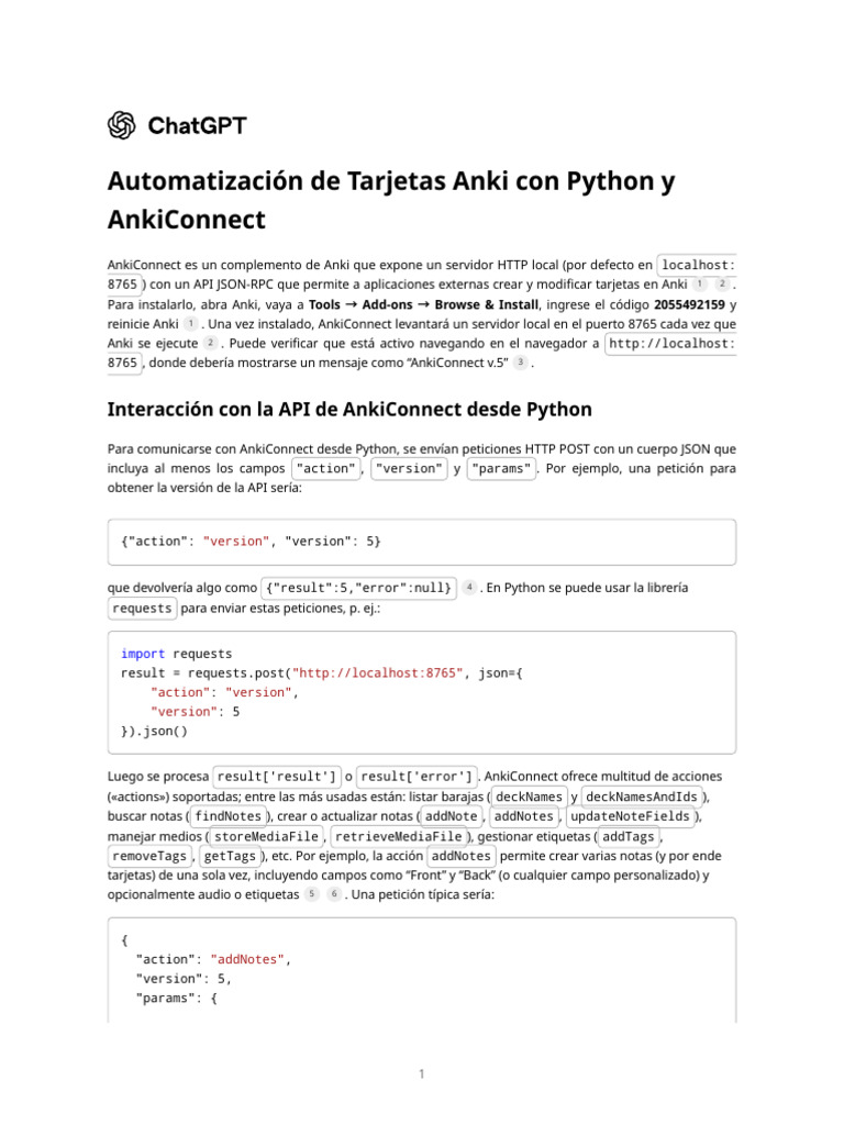 Automatización de Tarjetas Anki Con Python y AnkiConnect | PDF | Archivo de computadora ...