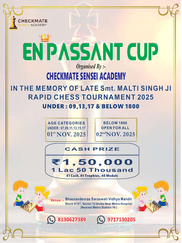 Chess Enpassant Chess Tournament 2025 New Dates 01-02 November ...