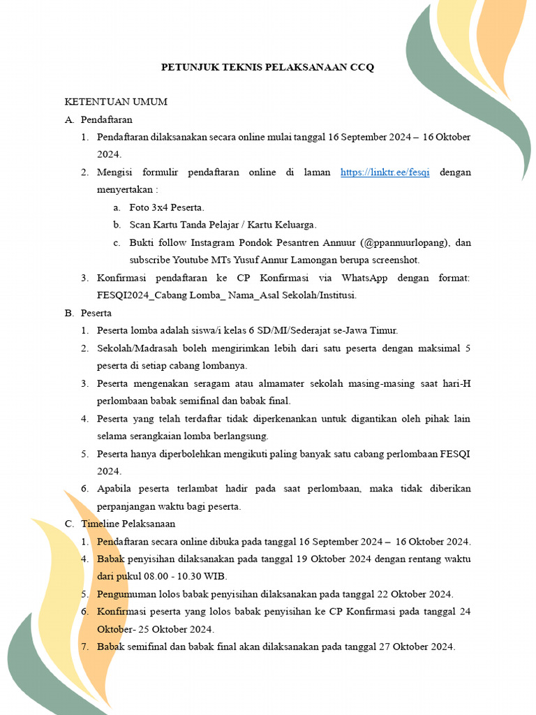 4. Juknis Ccq Fesqi 2024 | PDF