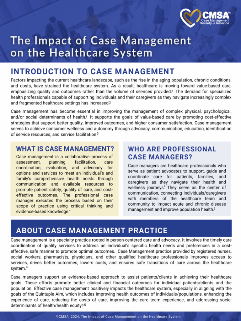 FINAL The Impact of Case Management On The Healthcare System | PDF