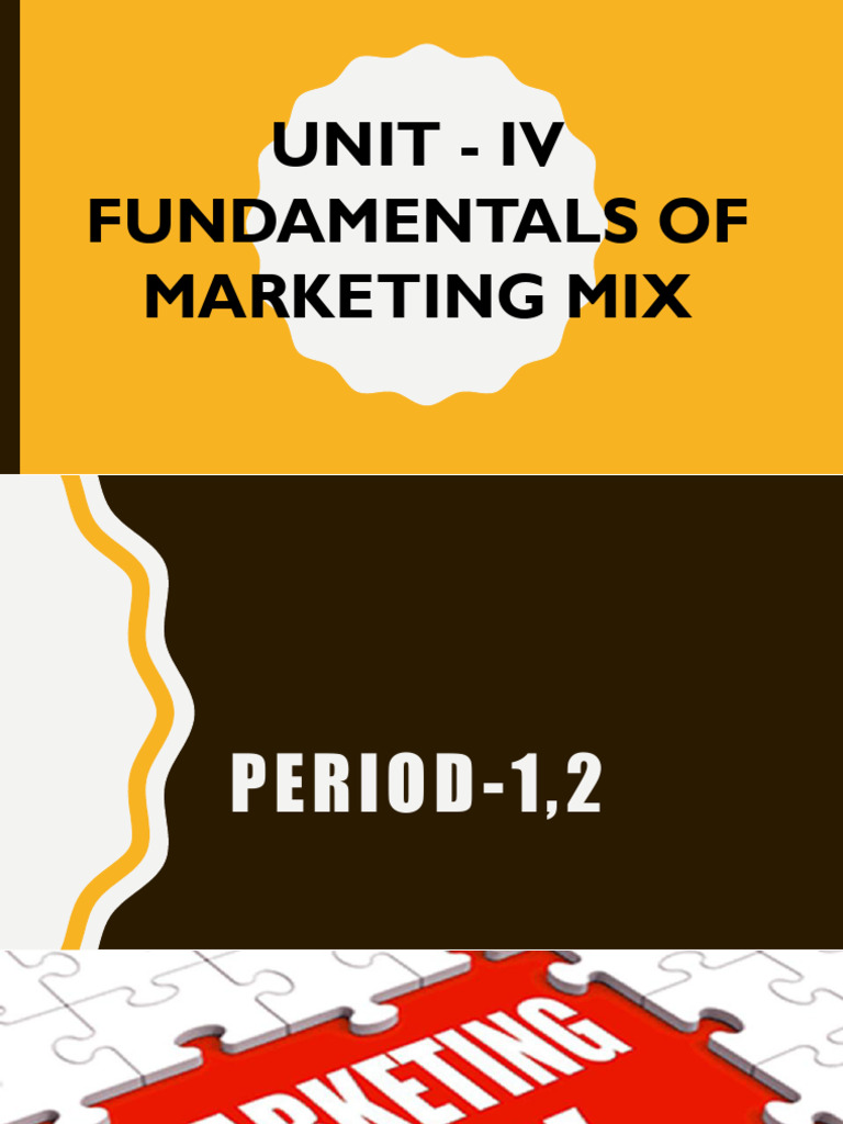 Unit-4 Concept, Imp of MKT Mix | PDF | Marketing | Goods