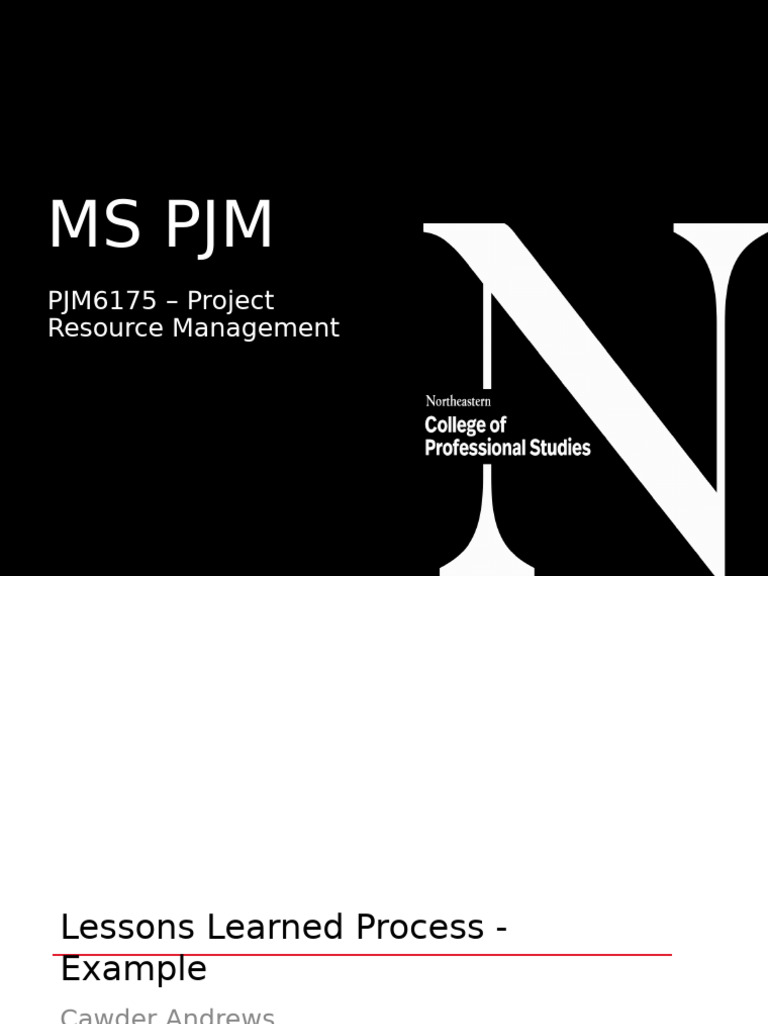 PJM6175 Lesson 5.2 Lessons Learned Process Example | PDF