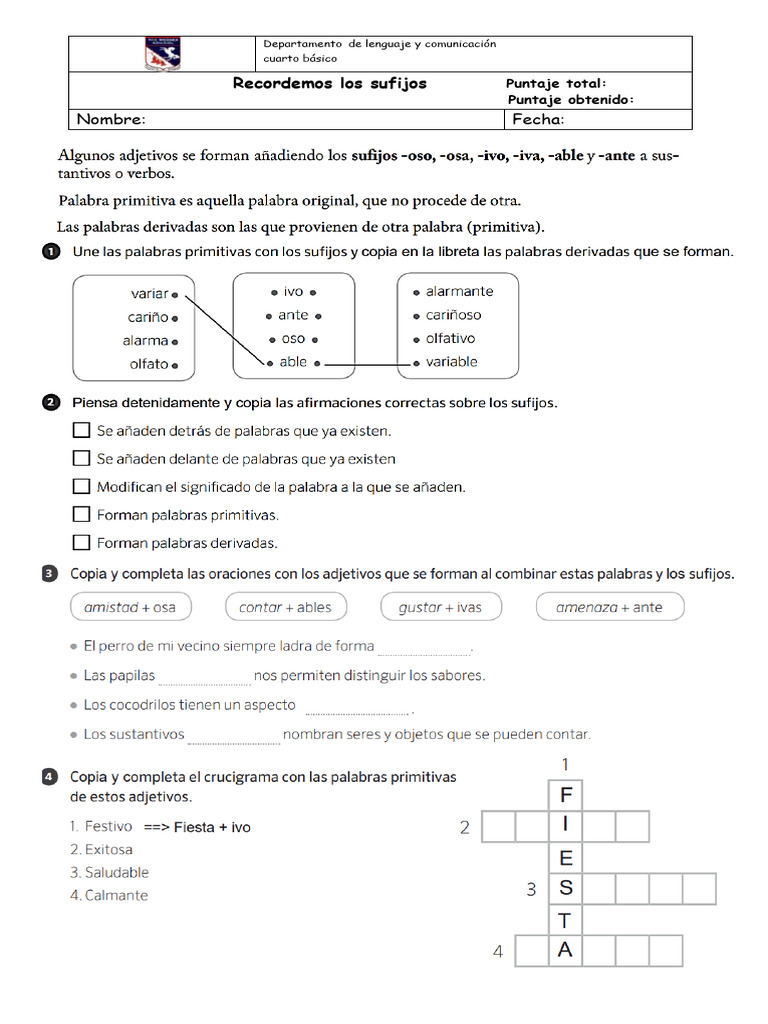 Repaso Sufijos | PDF