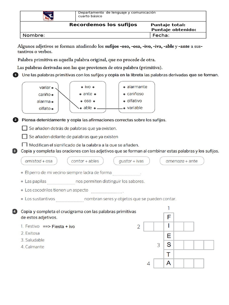repaso sufijos | PDF