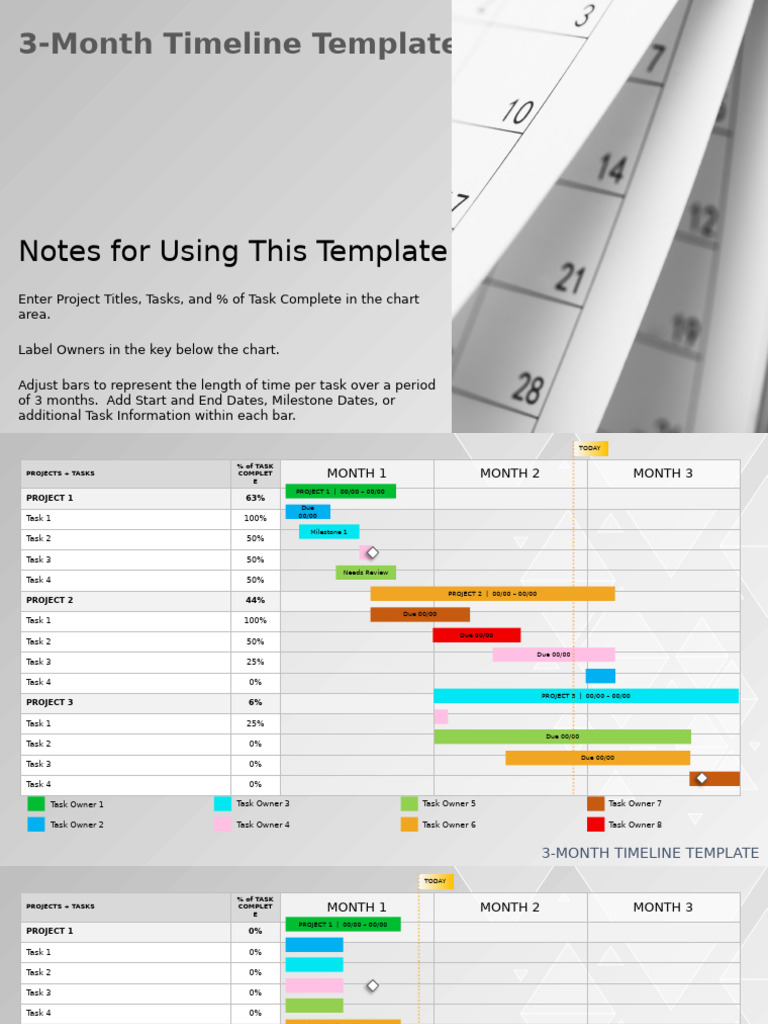 IC 3 Month Timeline Template 8869 Powerpoint | PDF