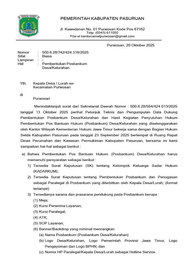 Pembentukan Posbankum Desa Dan Kelurahan Untuk Seluruh Kades Dan Lurah ...