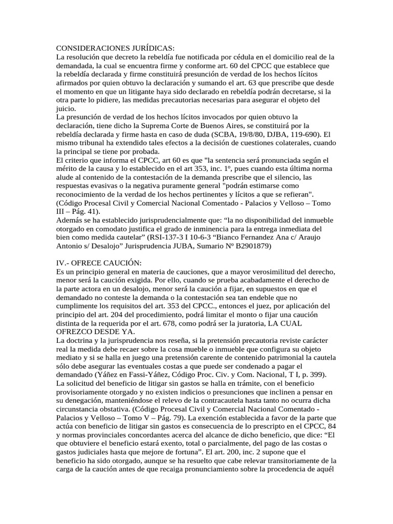 Efectos de la Rebeldía en Desalojo | PDF | Demanda judicial | Mandato