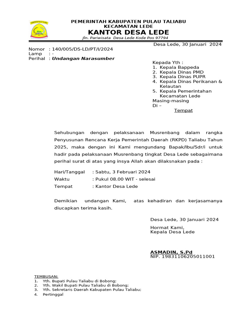 Undangan Musrenbang | PDF