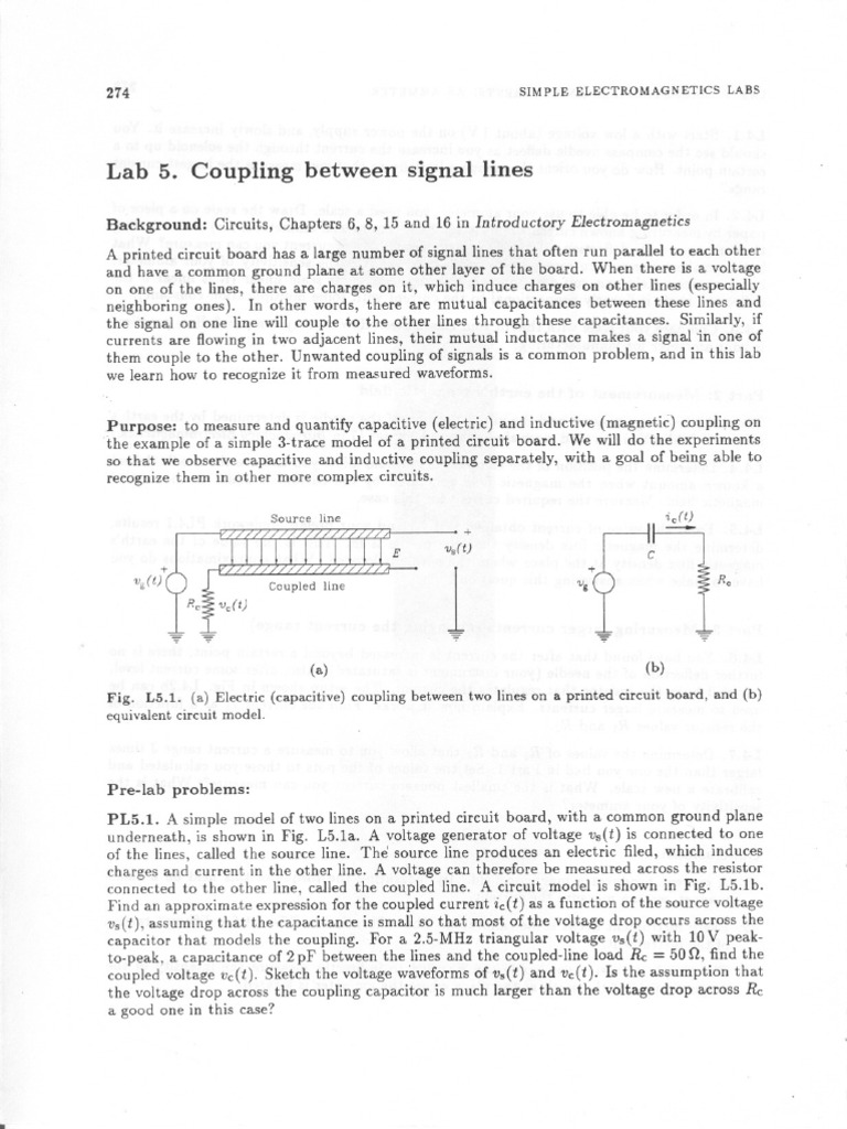 Coupling Between Signal Lines Lab - 5 | PDF