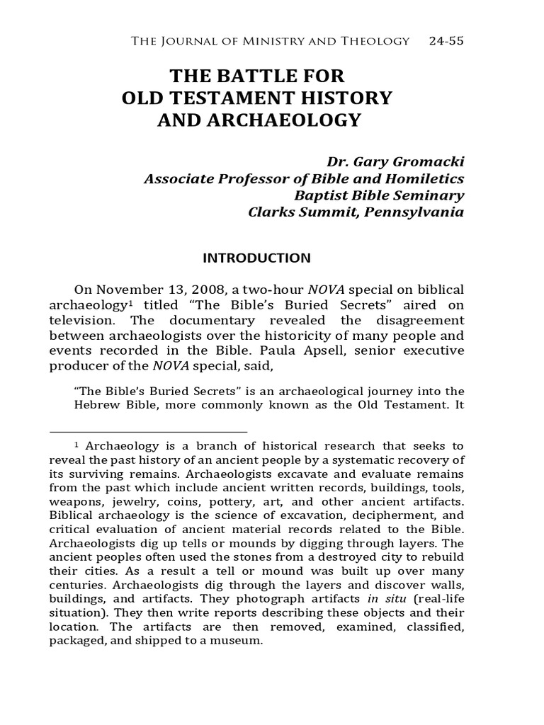 The Battle For Old Testament History and | PDF | The Exodus | Book Of ...
