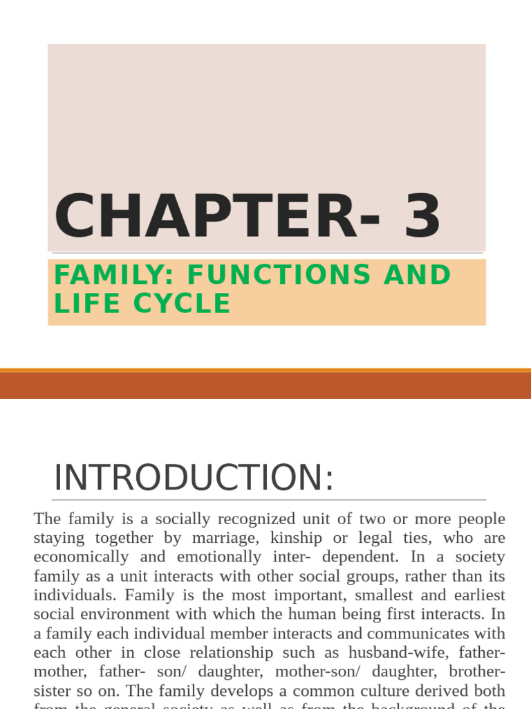 Family Functions and Life Cycle Stages | PDF | Family | Natural Environment