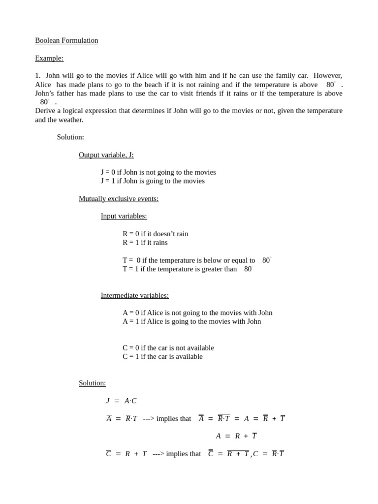 Lecture Examples Boolean Formulation To General Minimization Algorithm ...