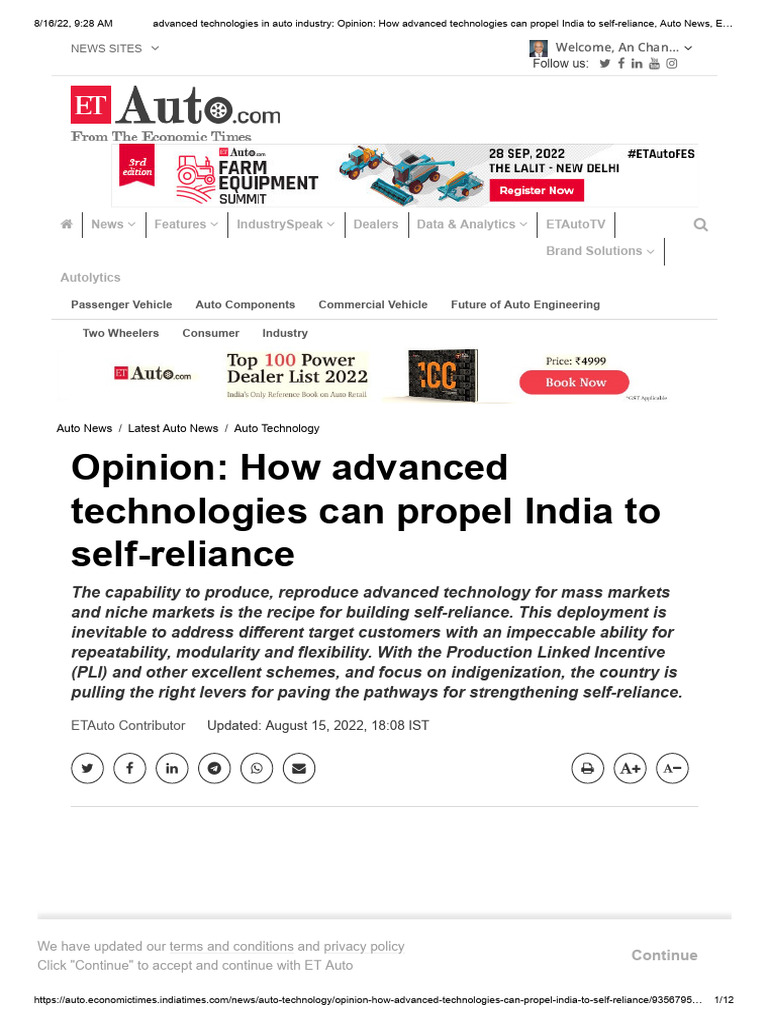 Advanced Tech for India's Self-Reliance | PDF | Volkswagen | Automotive ...