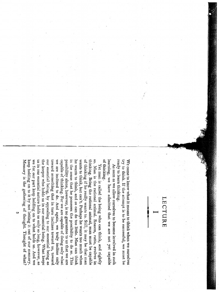 Heidegger Reading What Is Called Thinking | PDF